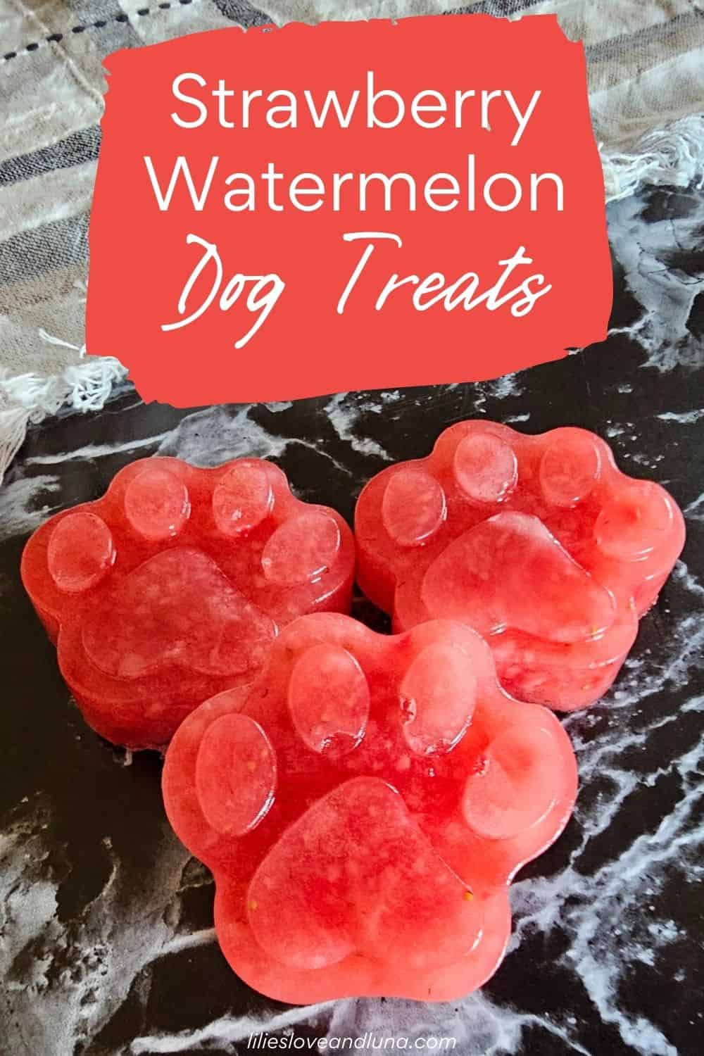 Frozen Strawberry Watermelon Dog Treats - Lilies, Love, and Luna